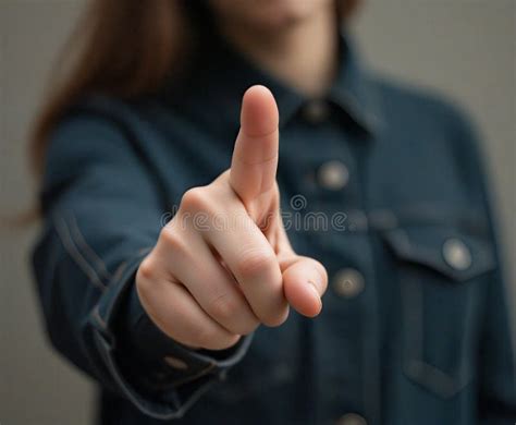 Woman Pointing Index Finger Towards Viewer Stock Illustration