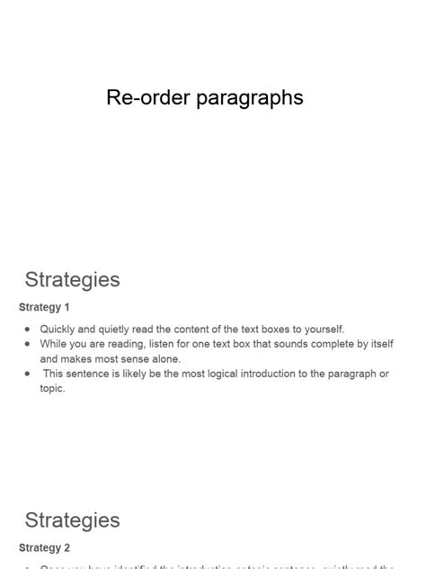Re Order Paragraphs Pdf