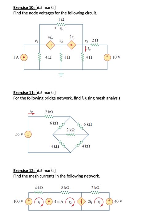 Solved Exercise Marks Using Nodal Analysis Find Chegg