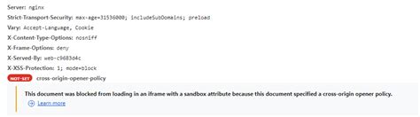 Not Set Cross Origin Opener Policy · Issue 23167 · Getsentrysentry
