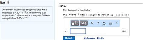 Solved An Electron Experiences A Magnetic Force With A
