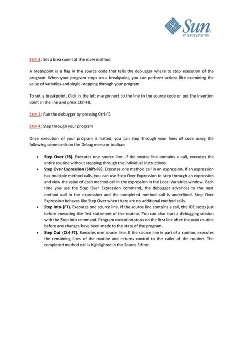 Debugger And Profiler In Netbeans Docx Operating Systems Computer Software And Applications