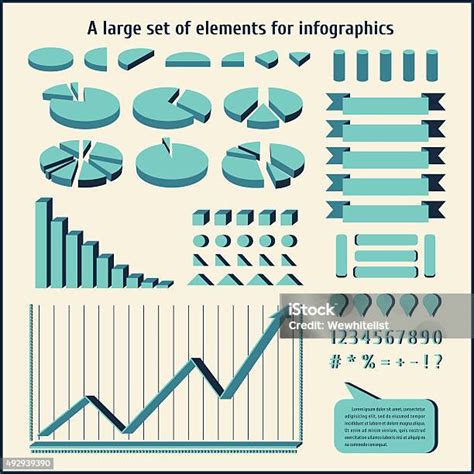 Elemen Set Besar Untuk Infografis Bagan Diagram Untuk Statistik