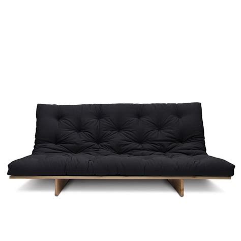 Sofá cama Futon Slim L Lugares Cor Preto Futon Brasil