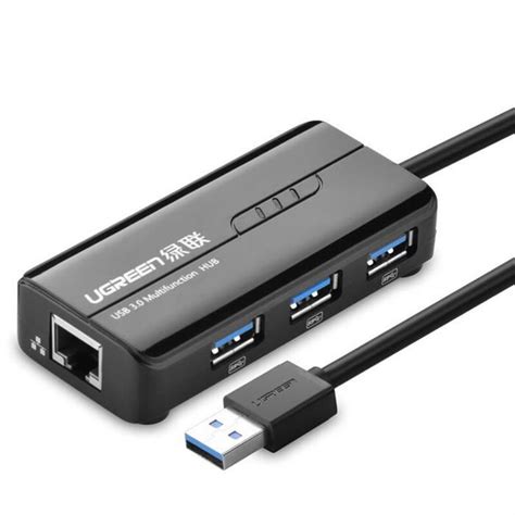 Ugreen Hub Usb Réseau Adaptateur 3 Ports Usb 30 Hub Avec Un Rj45