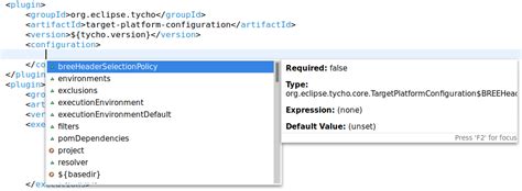 Nested Configuration Options Are Not Shown Issue Eclipse