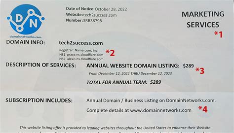 Beware Domain Networks Invoice Bill Tech 2 Success