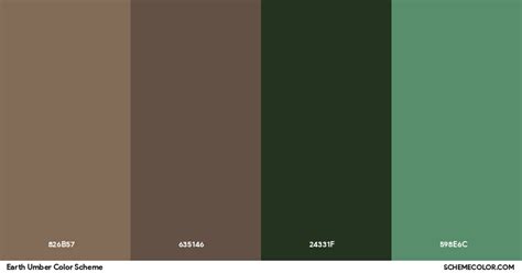 Earth Umber Color Scheme Palettes