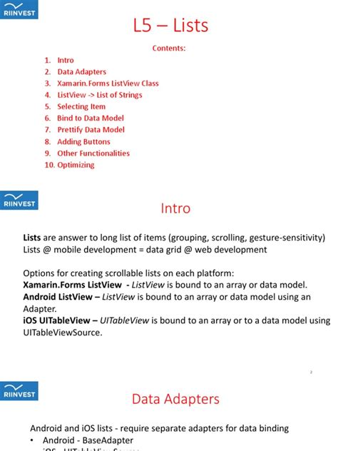 l5 lists pdf array data structure xamarin