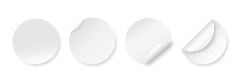흰색 빈 둥근 스티커 곡선 모서리 원 레이블 포장 모형 포스트 태그 현실적인 컬 엣지 용지 시트 모형 정확한 벡터 템플릿 가장자리에 대한 스톡 벡터 아트 및 기타 이미지