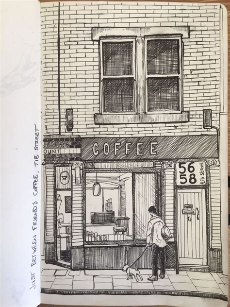 Coffee Shop Drawing Aesthetic Alphonso Calderon