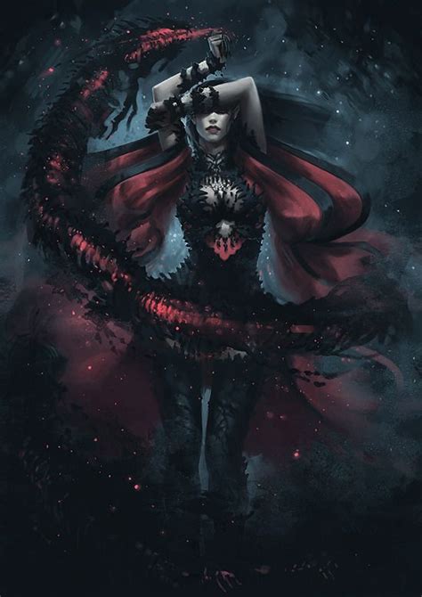 Dark Elf Summoner Concept 5 Picture 2d Fantasy Female Girl Woman