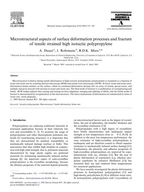 Pdf Microstructural Aspects Of Surface Deformation Processes And