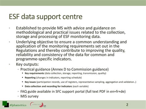 Esf Data Support Centre Data Collection And Validation Support For The
