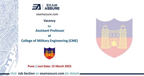 Vacancy For Assistant Professor At College Of Military Engineering CME