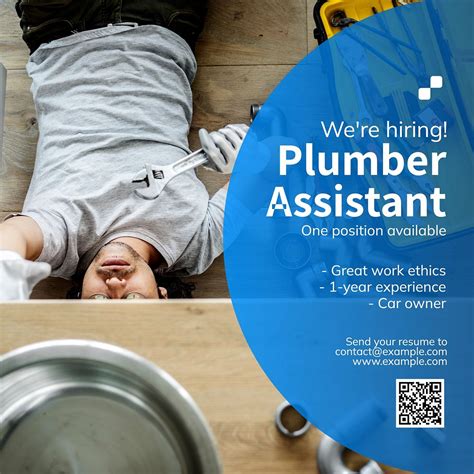 Plumber Assistant Facebook Post Template Free Photo Rawpixel