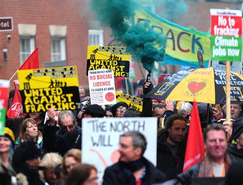 Anti Fracking Protest In Manchester City Centre Manchester Evening News