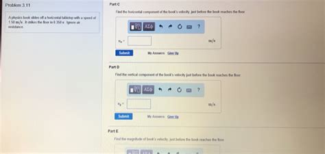 Solved Problem A Physics Book Slides Off A Horizontal Chegg