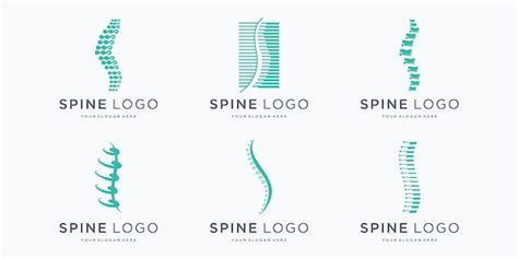 Set Van Abstracte Chiropractie Logo Massage Rugpijn Wervelkolom Symbool