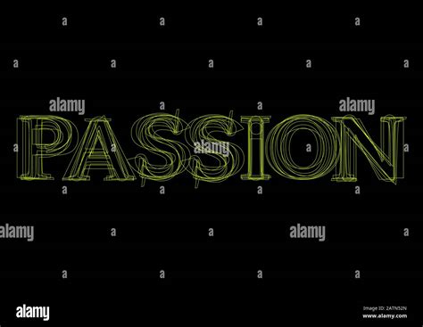 Vector Word Passion Green Light On Black Background Stock Vector Image