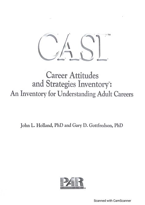 CASI Manual Psychology Studocu