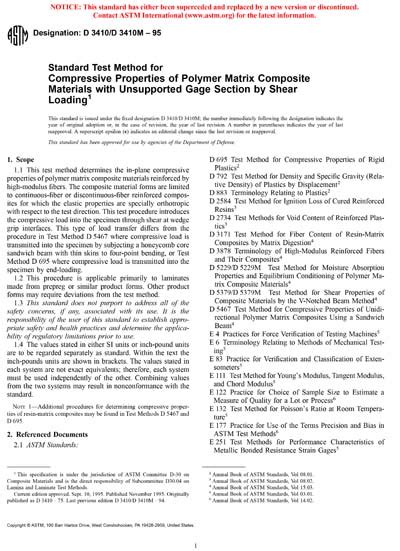 Astm D3410 D3410m 95 Standard Test Method For Compressive Properties