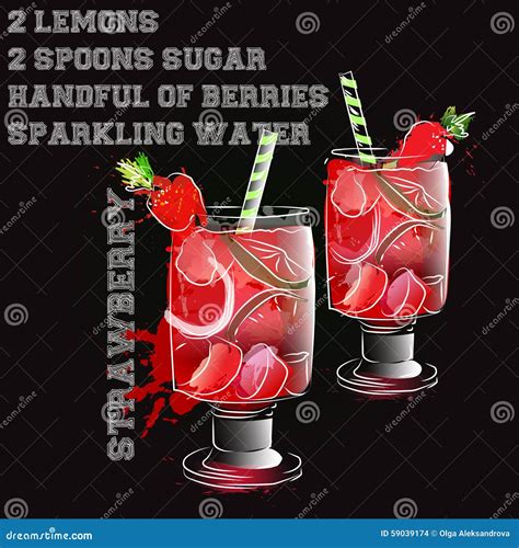 Limonata Della Fragola Con La Spruzzata Dellacquerello Del Ricepe