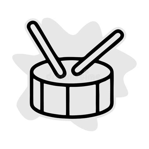 Drum Line Icon Music And Beat Percussion Instrument Sign Stock Vector
