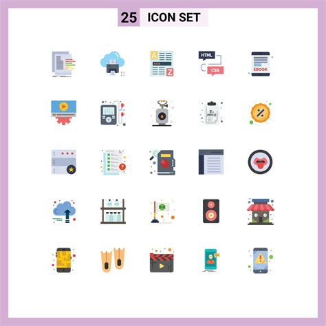 Group Of 25 Flat Colors Signs And Symbols For Flowchart Develop Printer Coding Code Editable