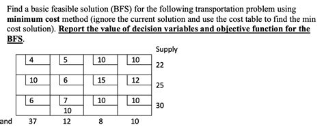 Solved Find A Basic Feasible Solution Bfs For The