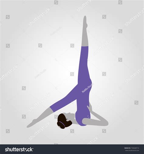 Salamba Sarvangasana Supported Shoulderstand Yoga Pose Stock Vector