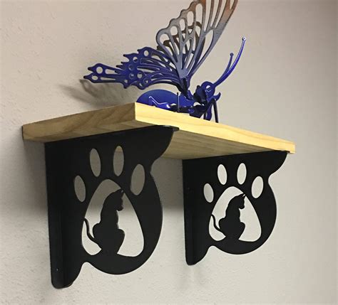 Cat Paw Decorative Shelf Brackets Set Of 2 Cat Decor Cat Etsy