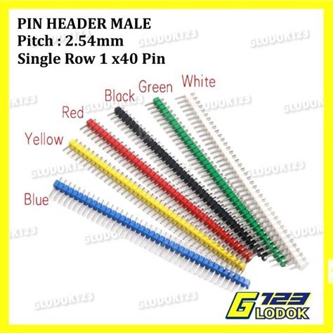 Jual Pin Header Male Pitch Strip Single Row 1x40 2 54mm Tulang Ikan