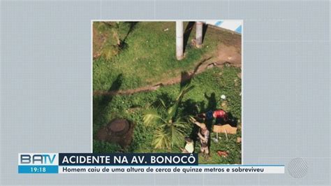 Homem cai de viaduto após acidente moto em Salvador altura foi de