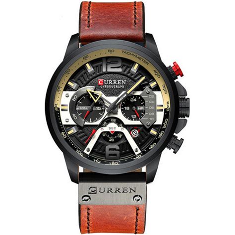 Мужские Часы Curren 8329 Black-Brown Оригинал Наручные Классические ...