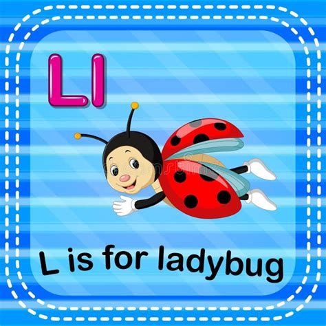 Flashcard Letter L Is For Ladybug Stock Vector Illustration Of