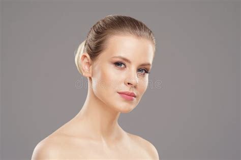 Close Up Portrait Of Beautiful Fresh Healthy And Sensual Girl Over