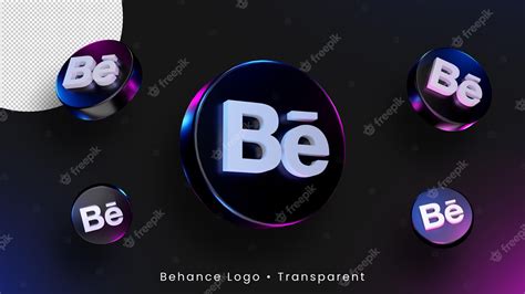Premium Psd Behance 3d Logo Behance Icon Background