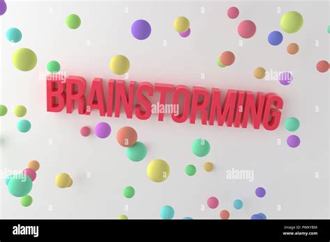 Brainstorming Business Conceptual Colorful 3d Rendered Words