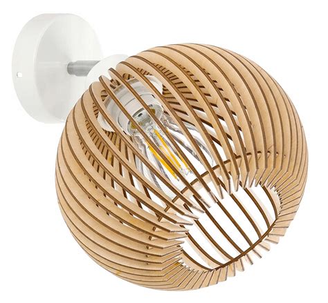 LAMPA KINKIET na E ścienny ruch loft KULA Drewno Cena Opinie Kinkiety