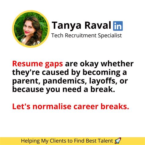 Tayyab Raza Khan On Linkedin It Should Be Dont Use The Career Gap As