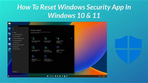 How To Reset Windows Security App In Windows 10 And 11 Youtube