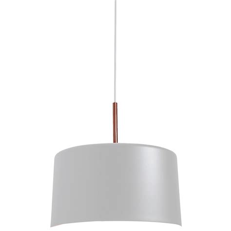 Pendente Bilboquê Grande Para 1 Lâmpada E27 35cm Branco externo Cobre