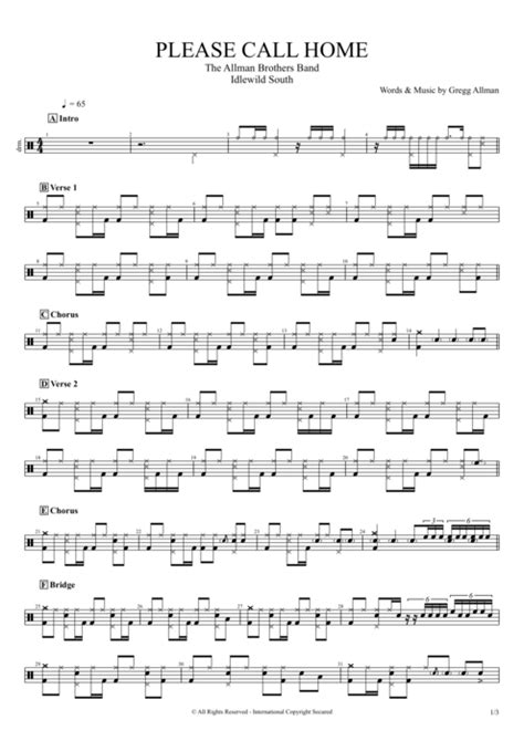 Please Call Home Tab By The Allman Brothers Band Guitar Pro Full