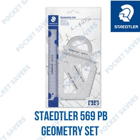Staedtler Geometry Set Of 4 Pcs Ruler Protractor Set Square