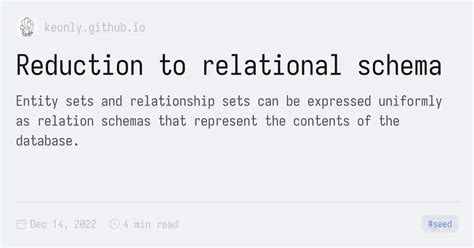 Reduction To Relational Schema
