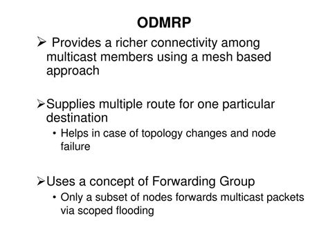 PPT ODMRP On Demand Multicast Routing Protocol In Multihop Wireless Mobile Networks