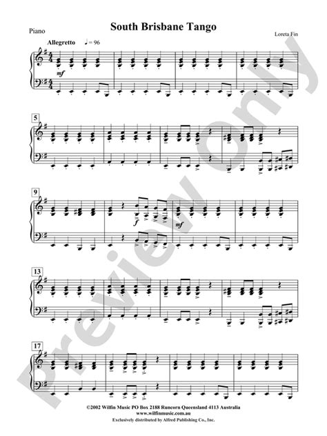 South Brisbane Tango Piano Accompaniment Piano Accompaniment Part