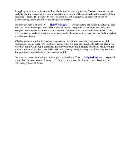 Thesis Topics Related In Civil Engineering Pdf Thesis Engineering