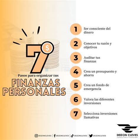 𝗗𝗘𝗜𝗭𝗢𝗡 𝗖𝗟𝗘𝗩𝗘𝗦 7 Pasos Para Organizar Tus Finanzas Personales